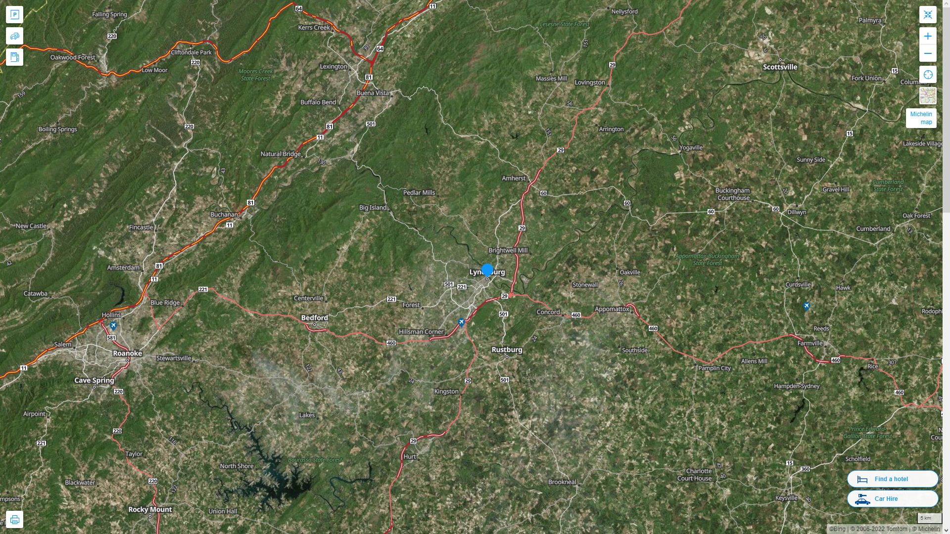 Lynchburg Virginia Map - United States
