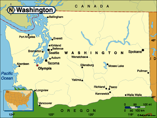 Spokane Washington Map