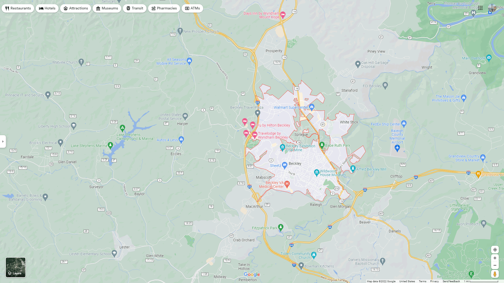 Beckley West Virginia Map
