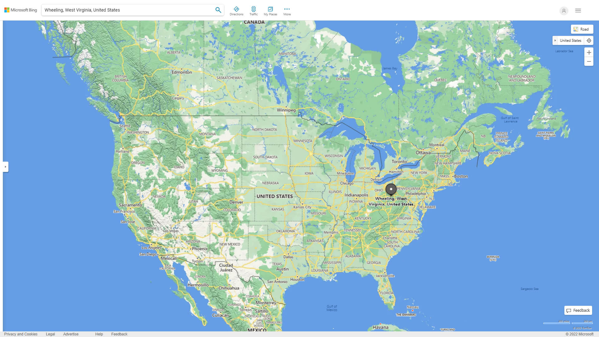 Wheeling, West Virginia Map