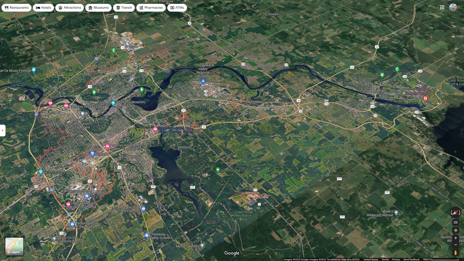 Eau Claire Wisconsin Map - United States