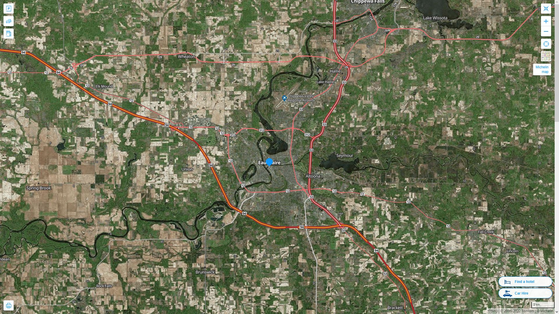 Eau Claire Wisconsin Map - United States