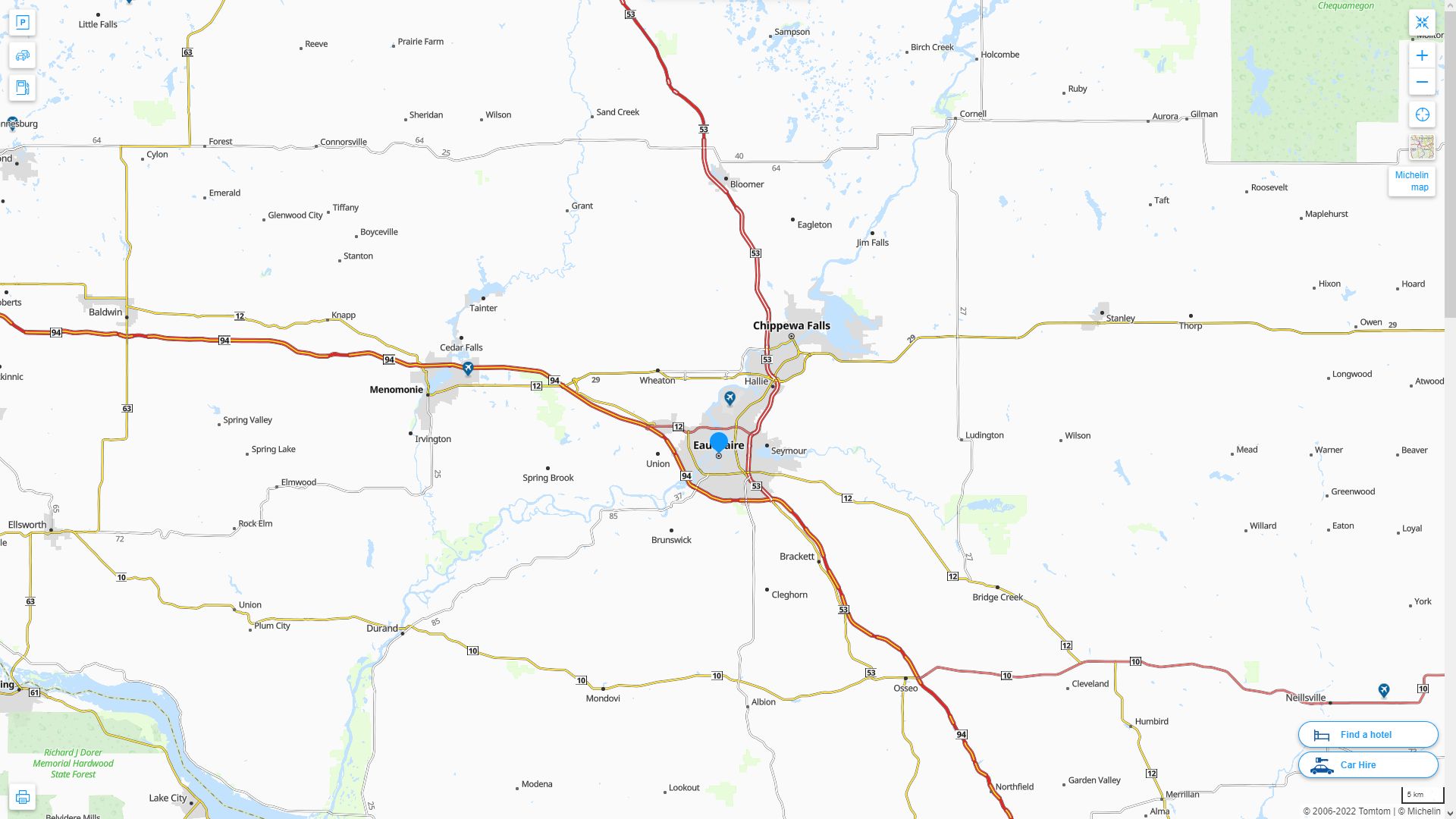 Eau Claire Wisconsin Map - United States