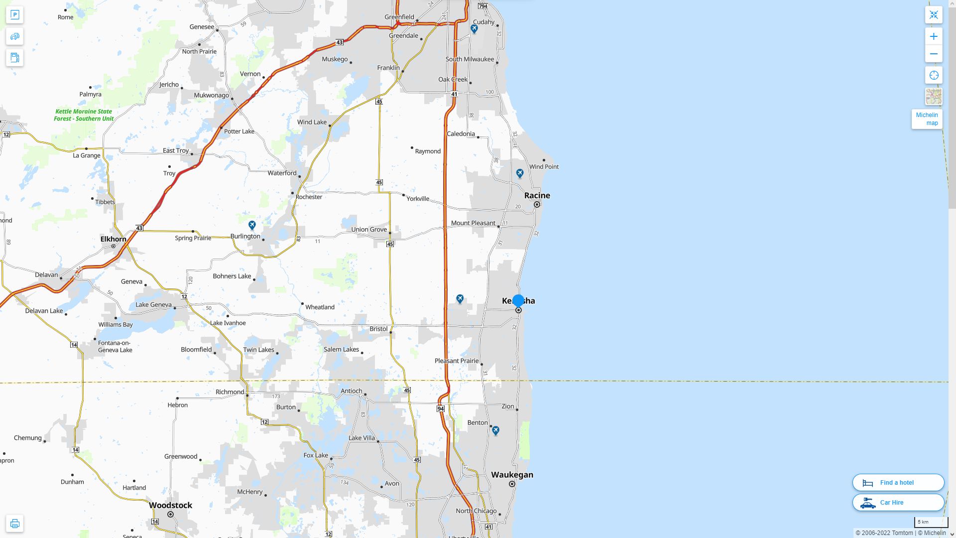 Kenosha Wisconsin Map - United States
