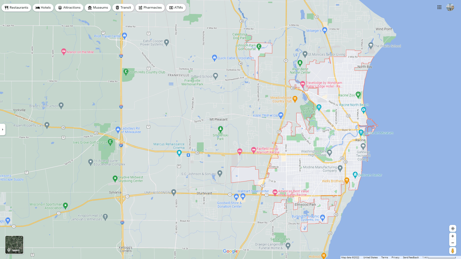 Racine, Wisconsin Map