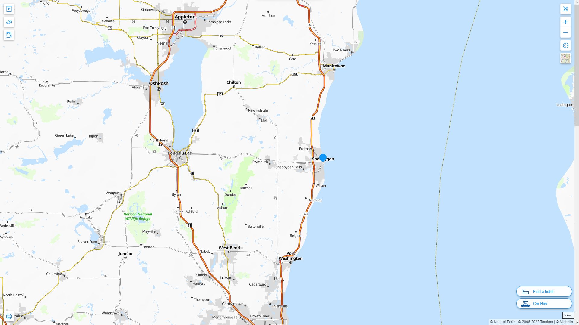 Sheboygan, Wisconsin Map