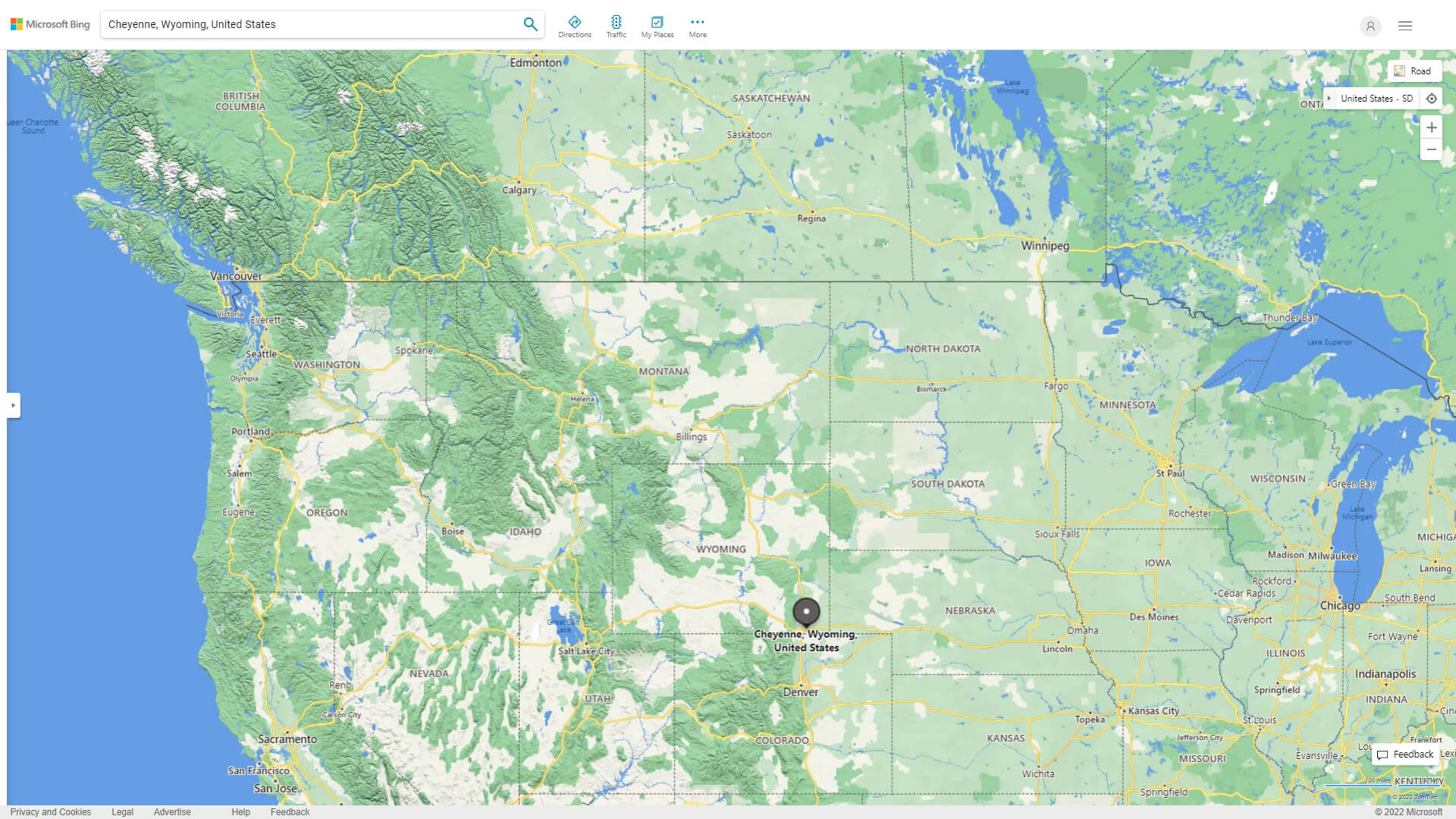 Cheyenne Wyoming Map - United States