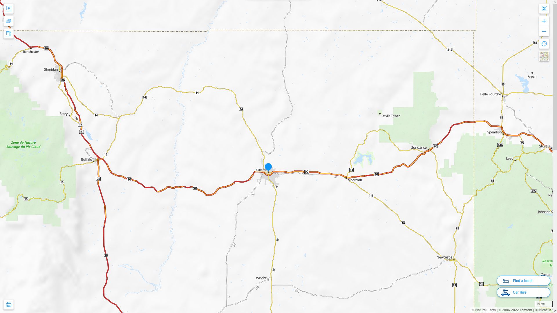 Gillette Wyoming Map - United States