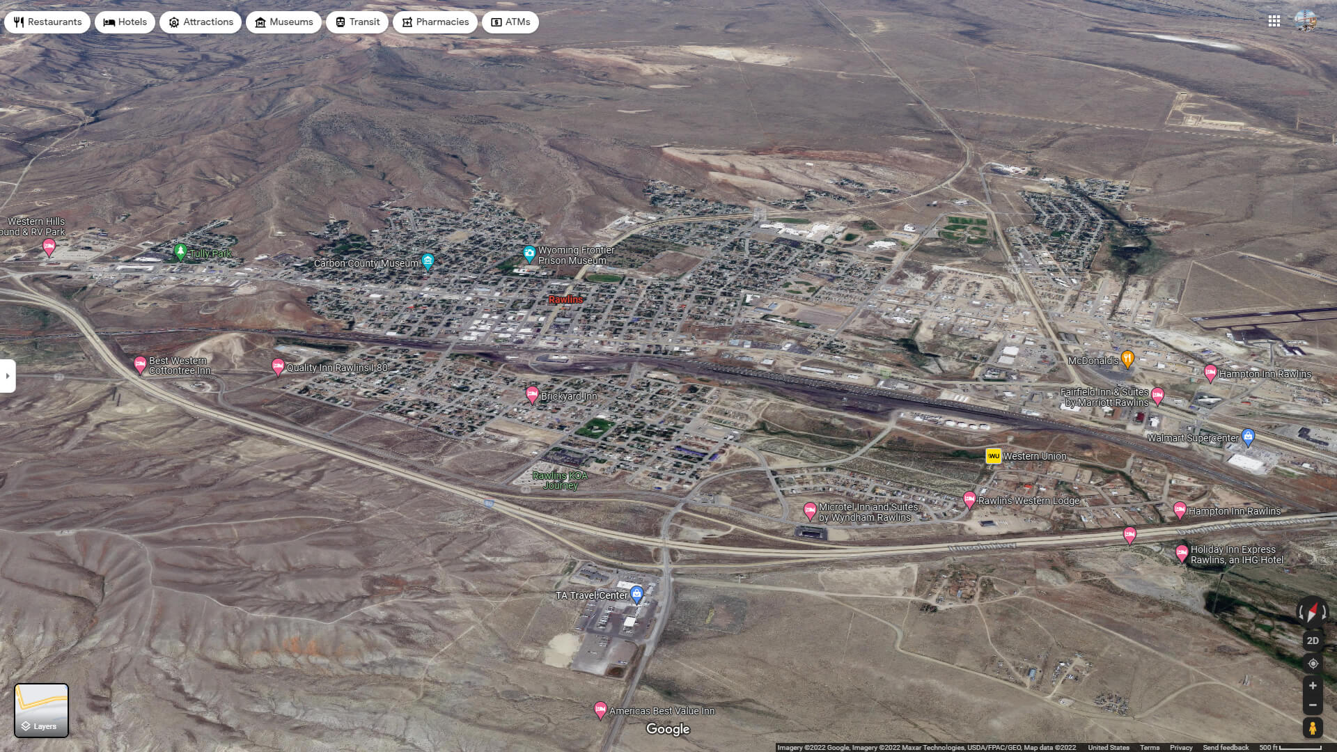 Rawlins Wyoming Map - United States