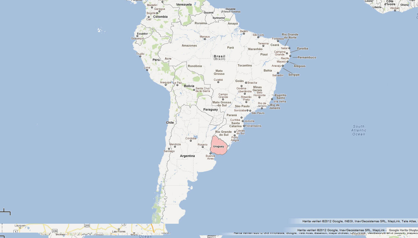 Uruguay Map - Uruguay