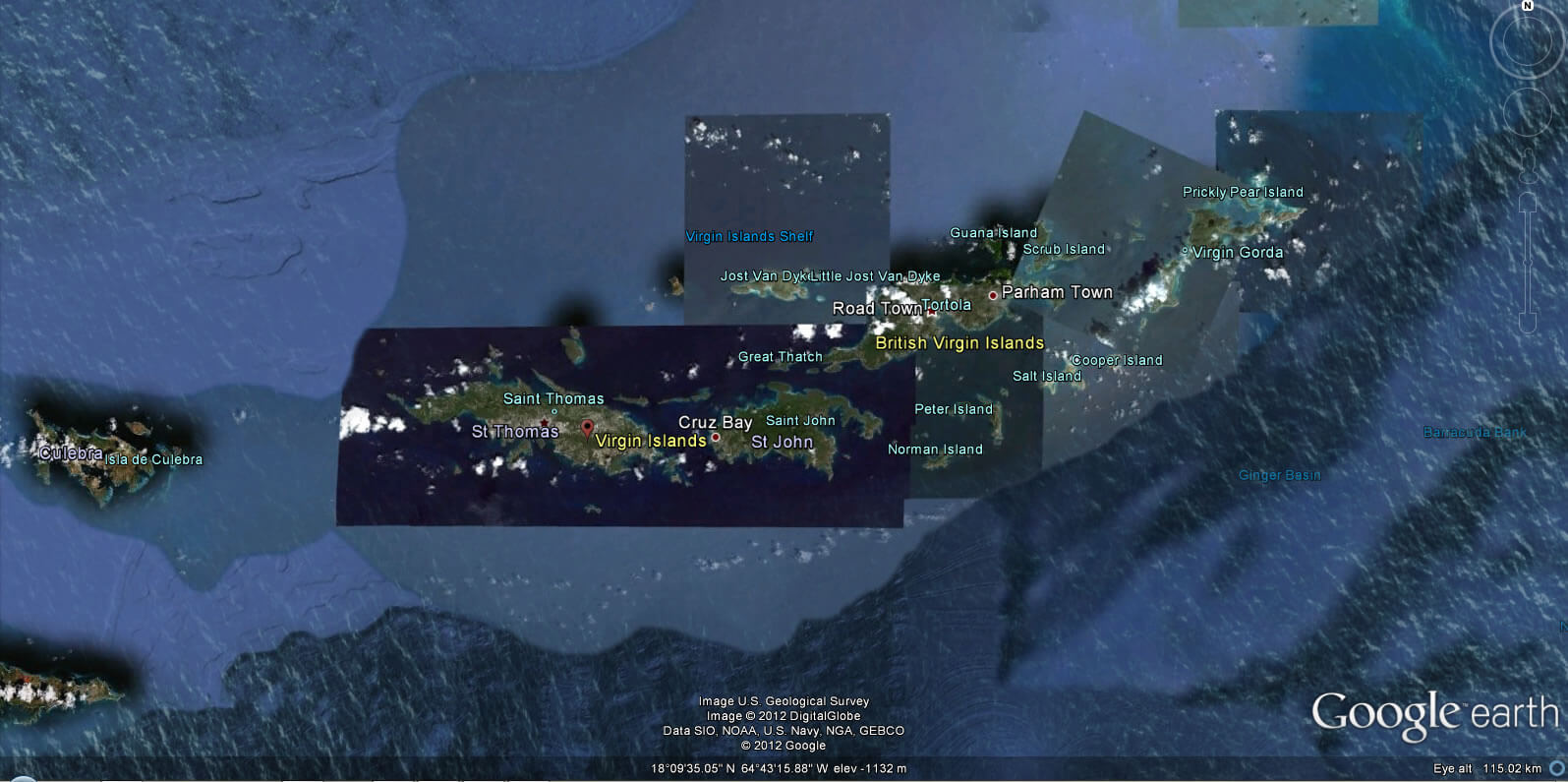 US Virgin Islands Map and US Virgin Islands Satellite Images
