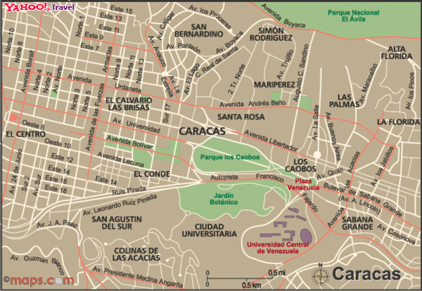 Caracas Map and Caracas Satellite Image