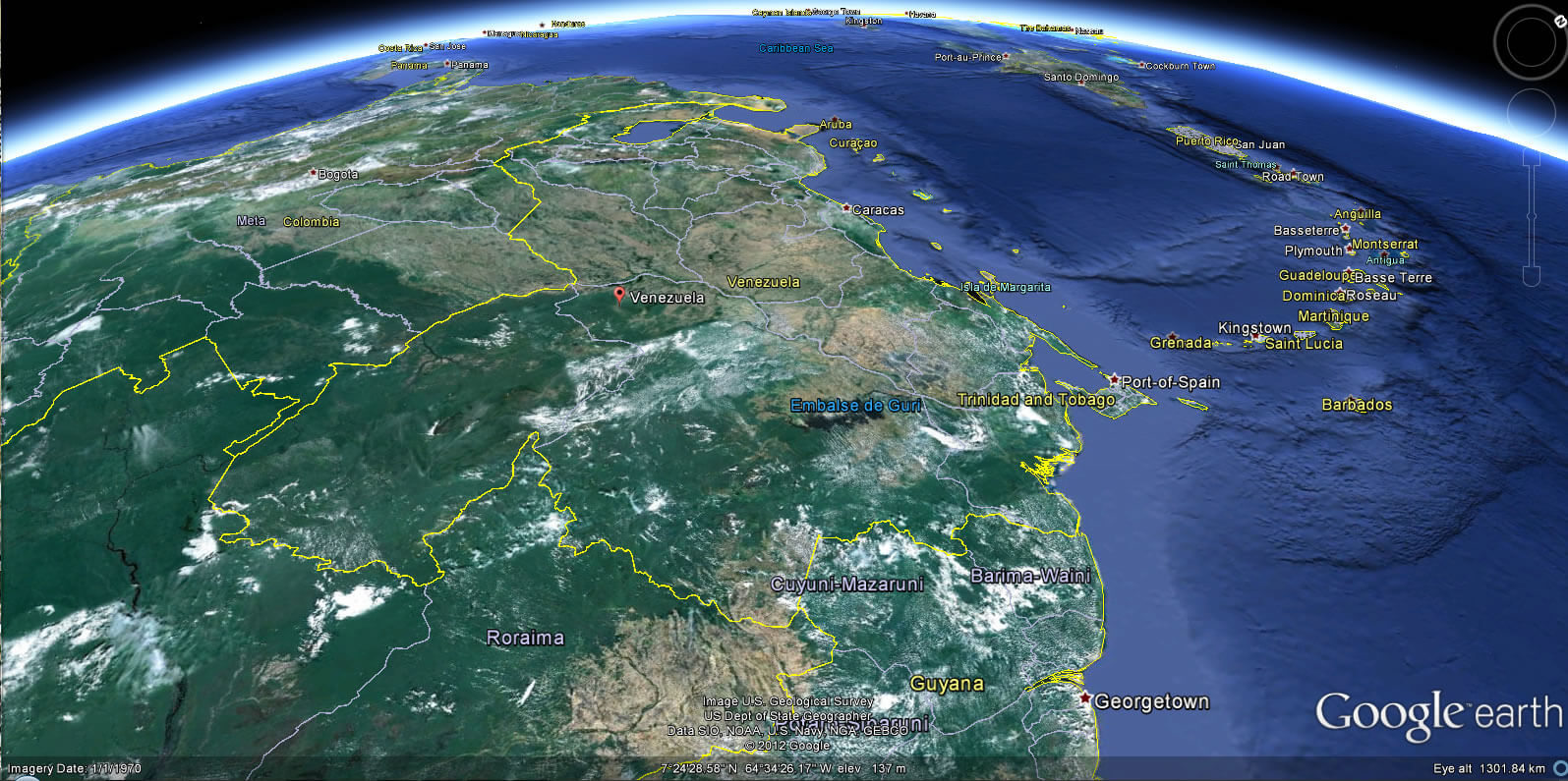 Venezuela Map and Venezuela Satellite Images