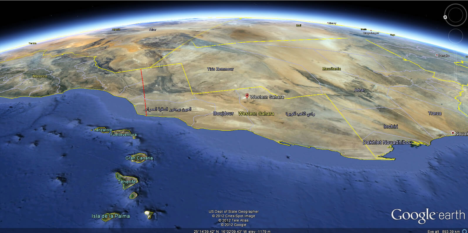 Western Sahara Map and Western Sahara Satellite Images