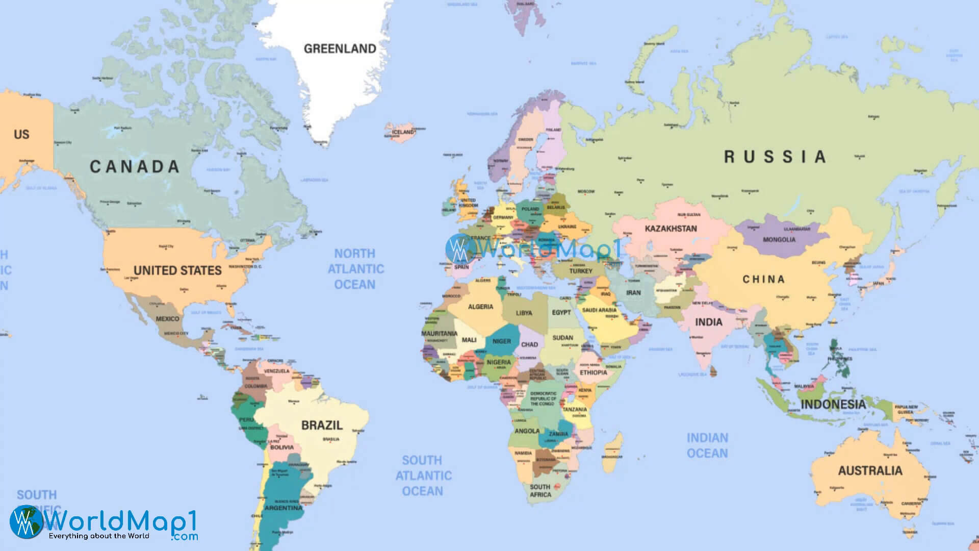 World Maps and Countries Map of the World