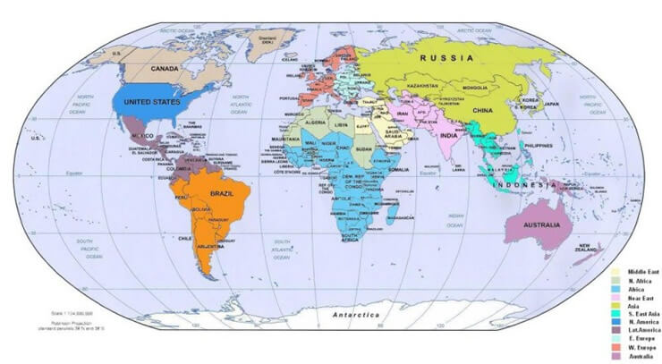 Map : Physical, Political, Regional, Country Maps