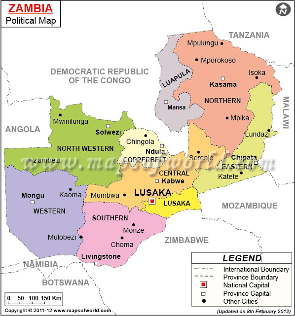 Road Map Of Zambia